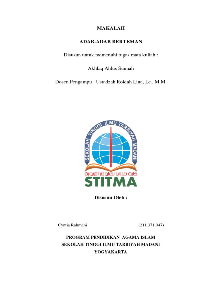 Adab Berteman dalam Islam | PDF