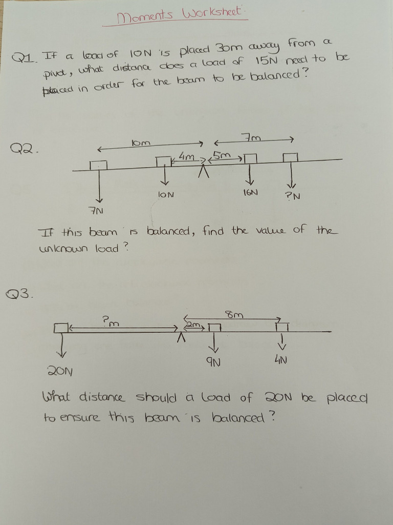 Moments Worksheet | PDF