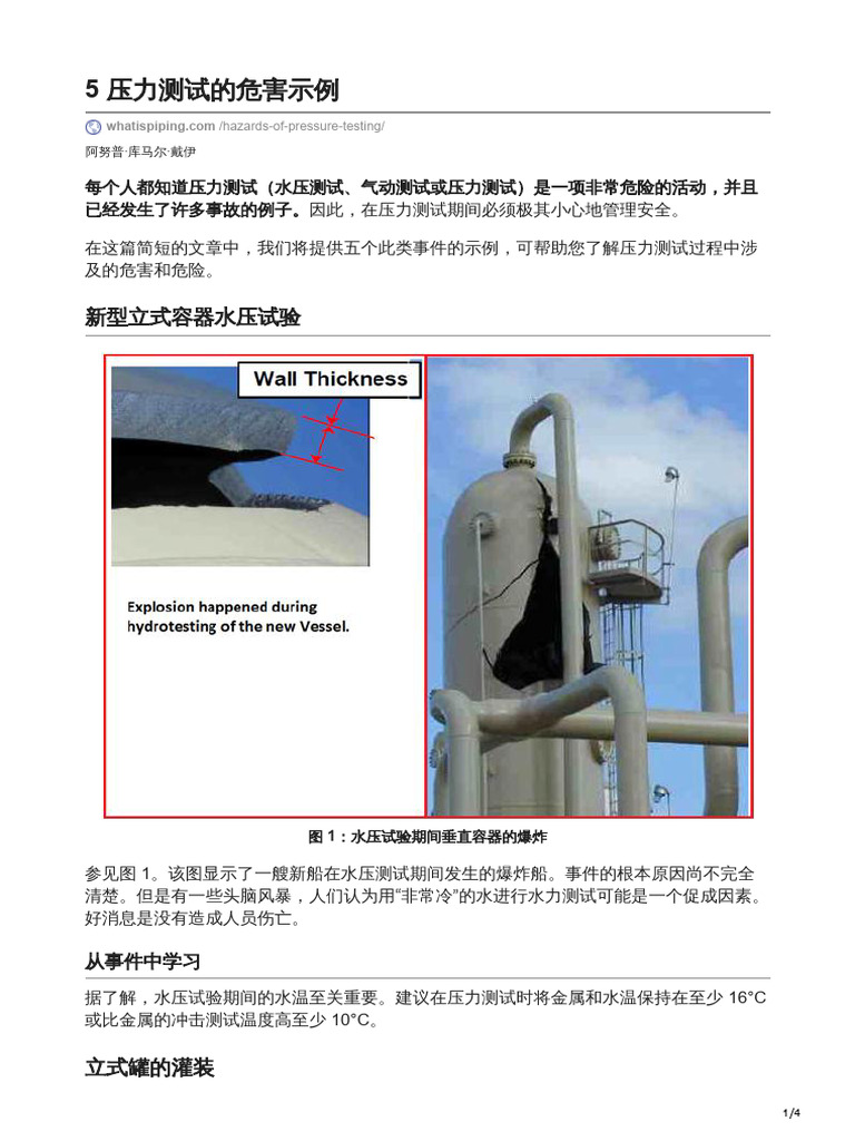 192-5 Examples of Hazards of Pressure Testing压力测试的危害示例 | PDF