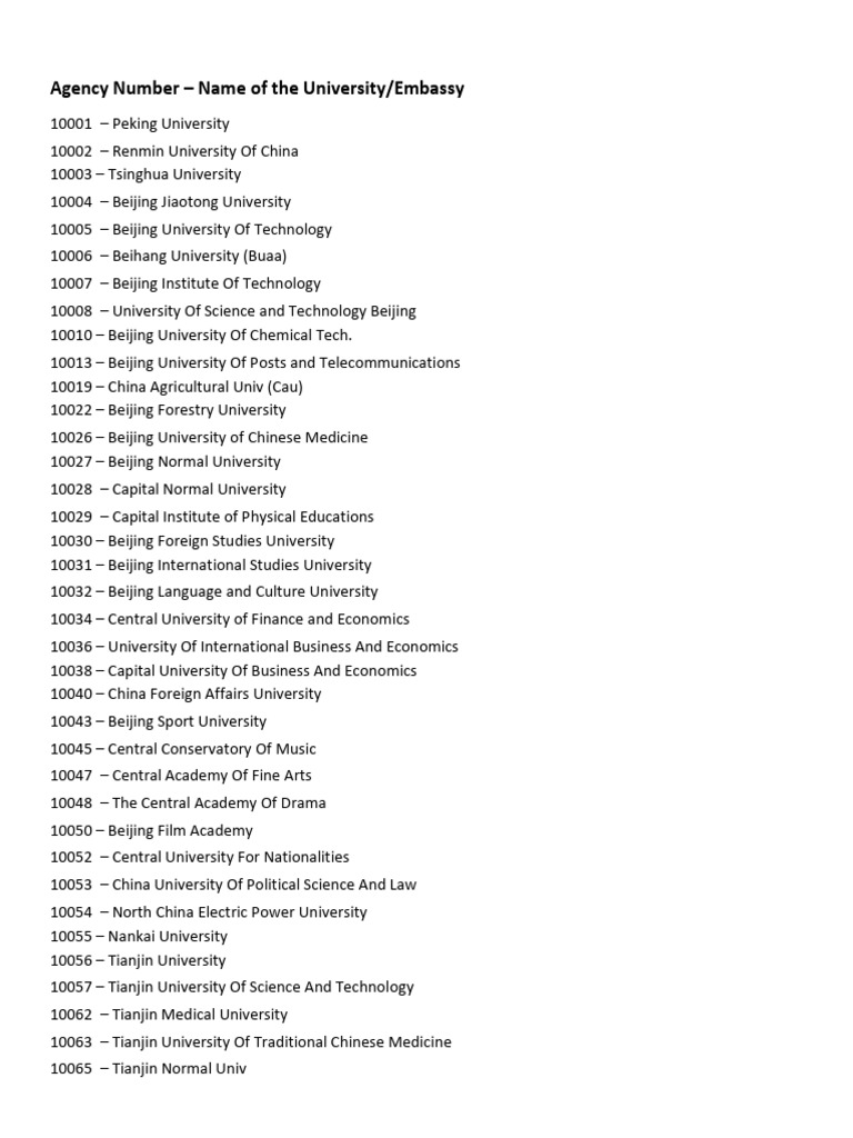 CSC Agency Numbers 2025 | PDF | Beijing | Shanghai