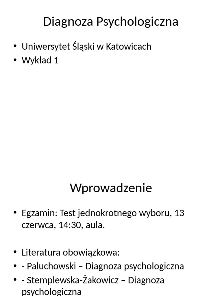 Diagnoza_Psychologiczna | PDF