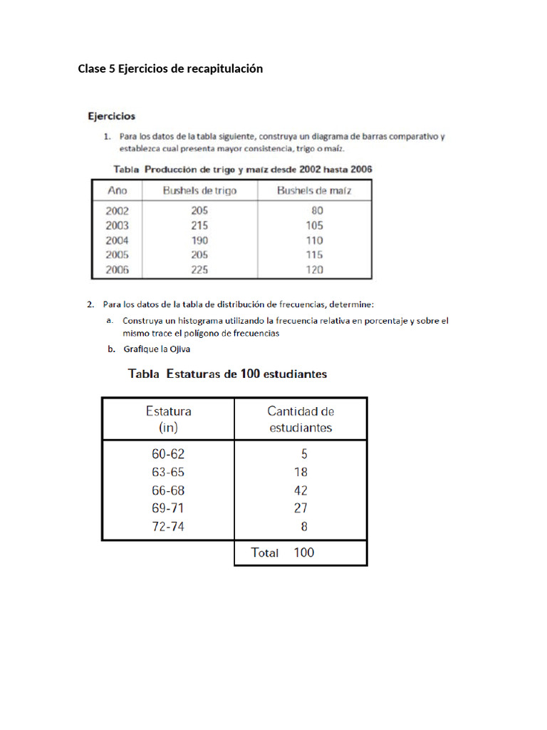 Clase 7 Ejercicios de Recapitulacion | PDF