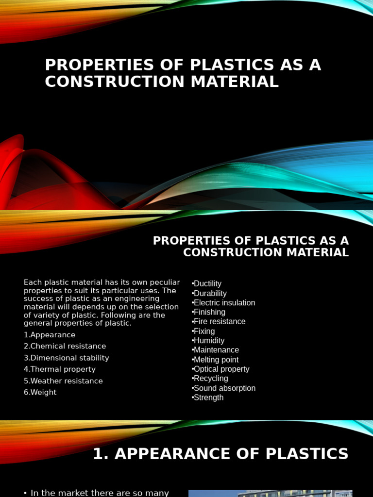 Properties of Plastics As A Construction Material | PDF | Polyvinyl ...