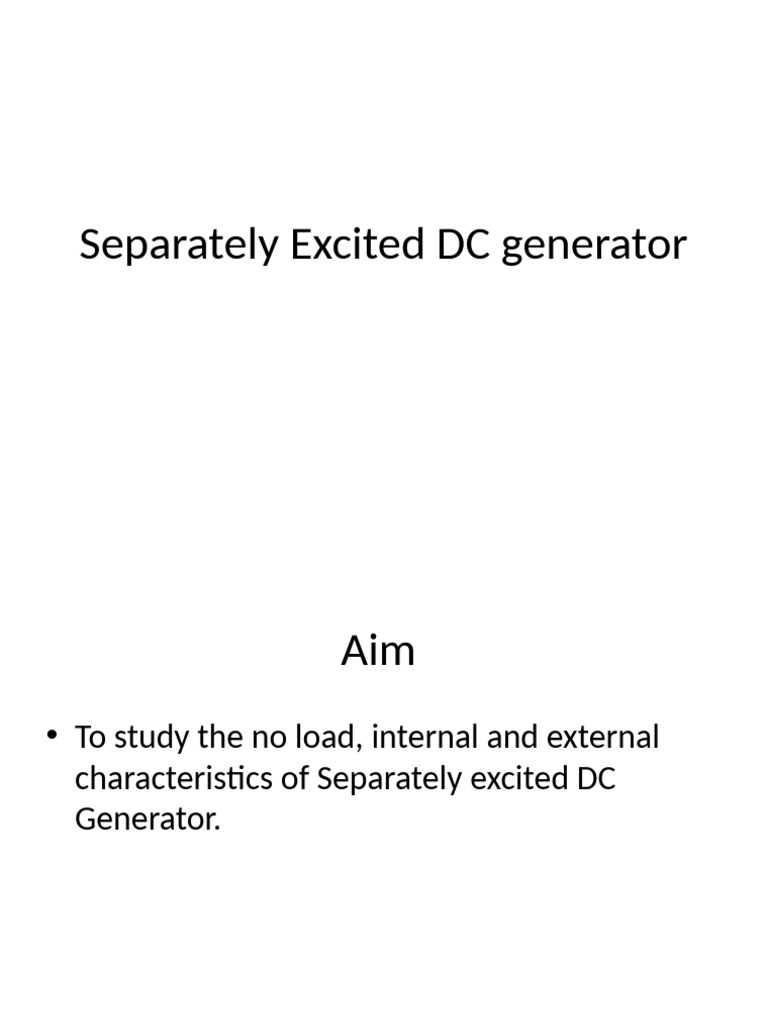 DC Separately Excited Generator | PDF
