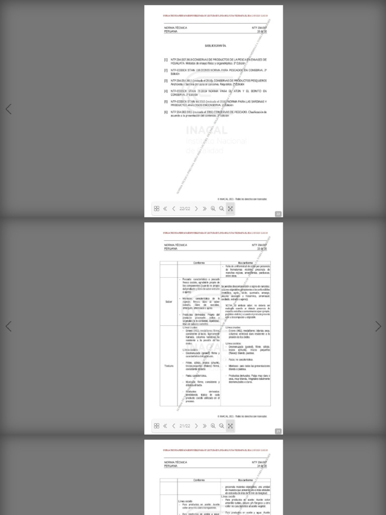 Ntp 204.007.2021 Pescados, Mariscos y Productos Derivados | PDF