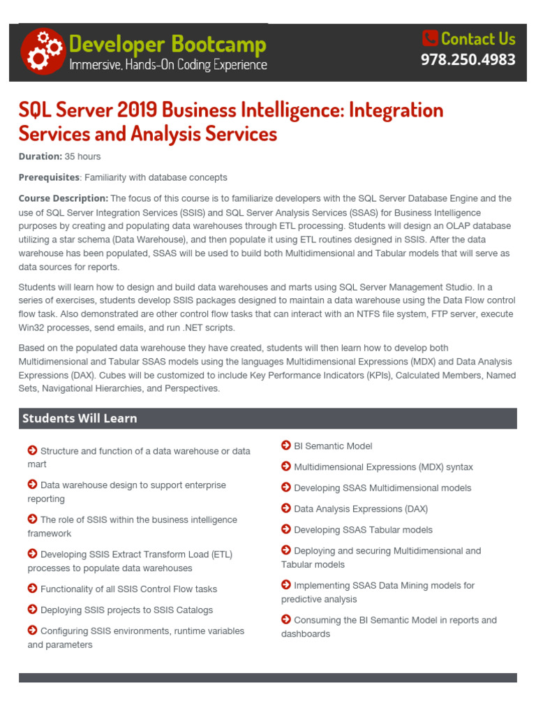 Ssis Ssas Training Course | PDF | Data Warehouse | Data