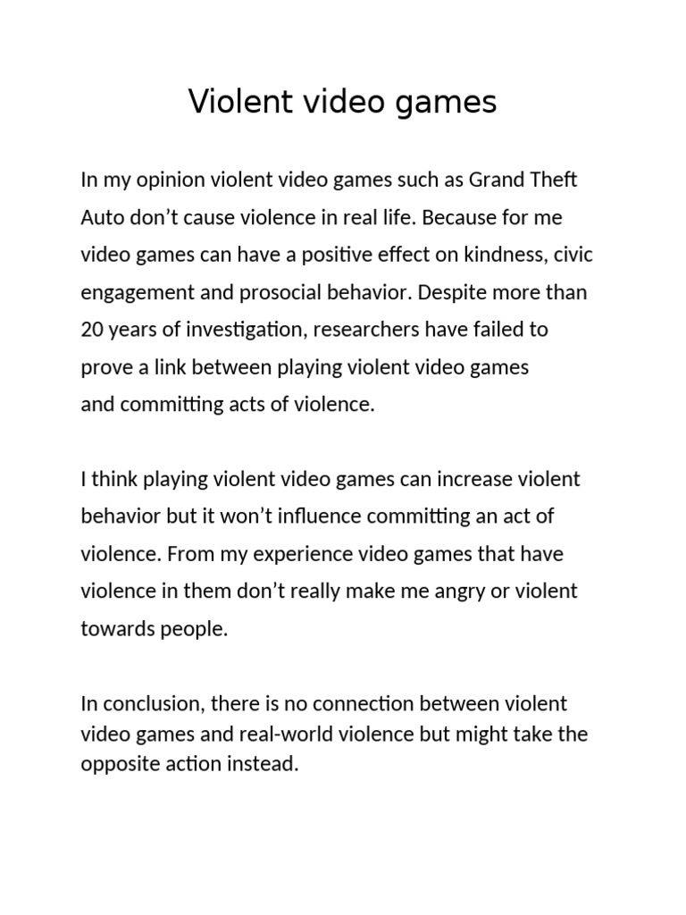 Violent Video Games | PDF