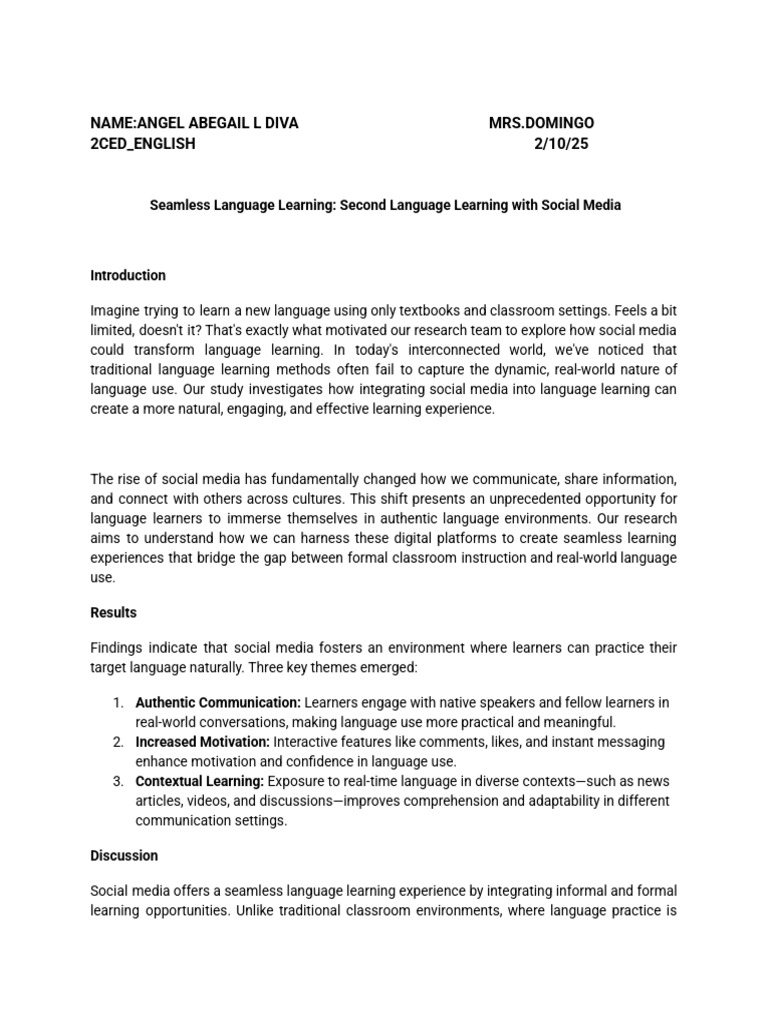 IMRAD FORMAT - DIVA ANGEL | PDF | Learning | Language Acquisition