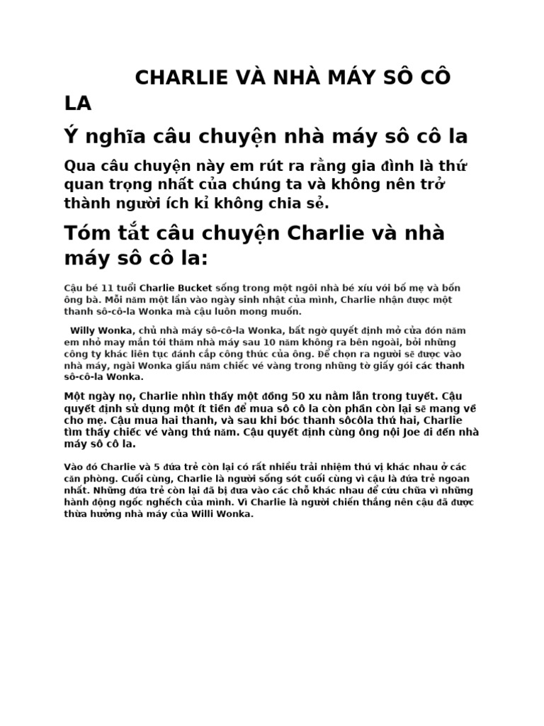 Charlie Và Nhà Máy Sô Cô La | PDF