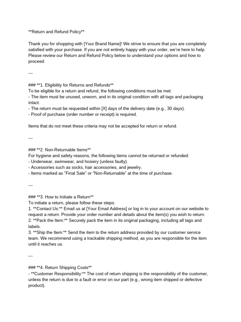 Clothing Return and Refund Policy Guide | PDF | Receipt
