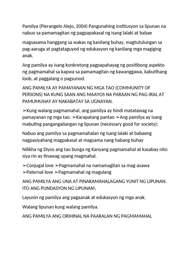 Pamilya | PDF