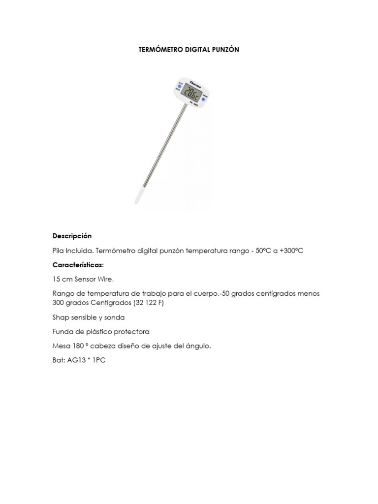 TERMÓMETRO DIGITAL PUNZÓN | PDF