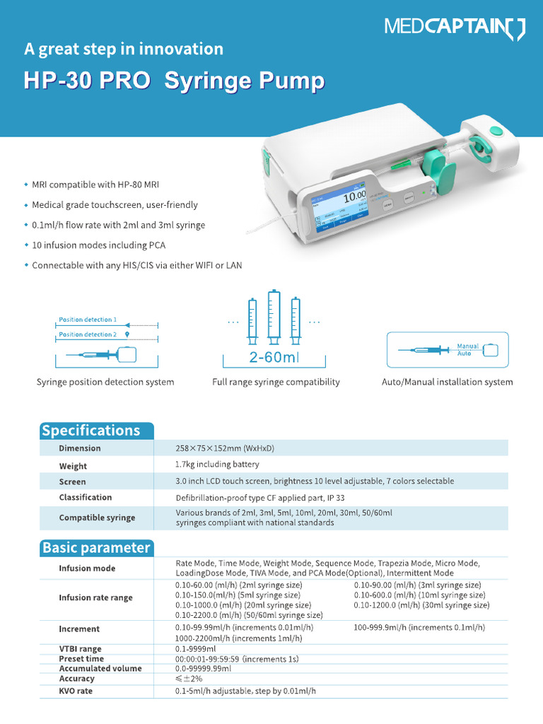 233. Medcaptain HP30 Pro Syringe Pump | PDF
