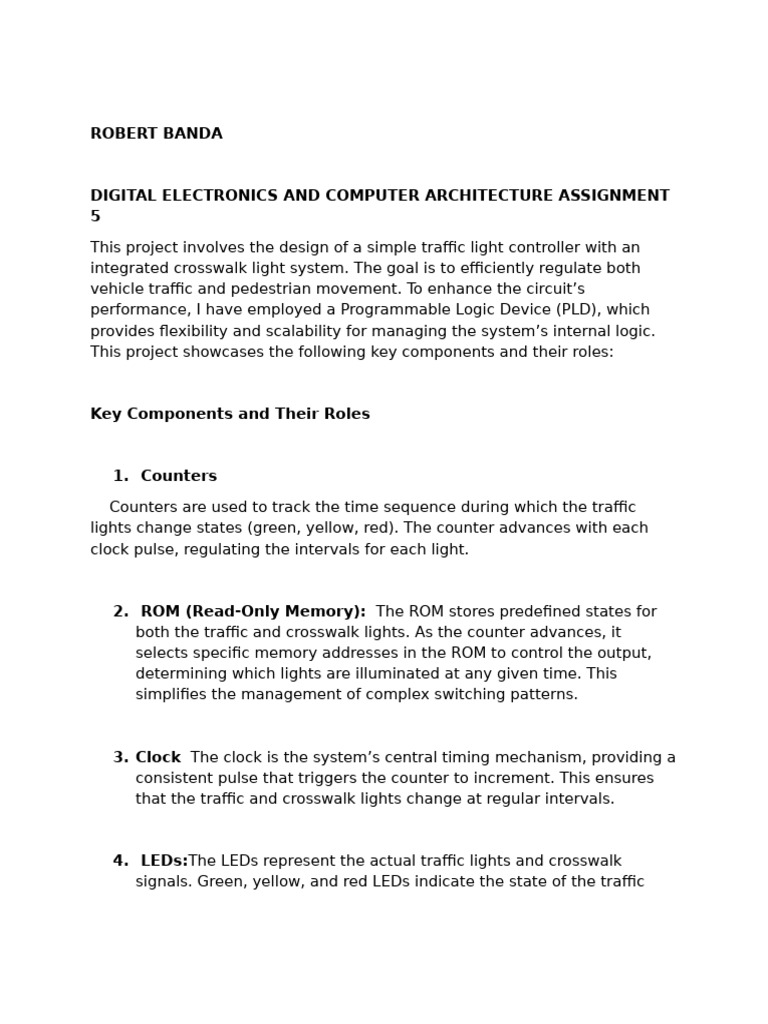 Digital Electronics assignment 5 | PDF | Pedestrian Crossing | Read Only Memory