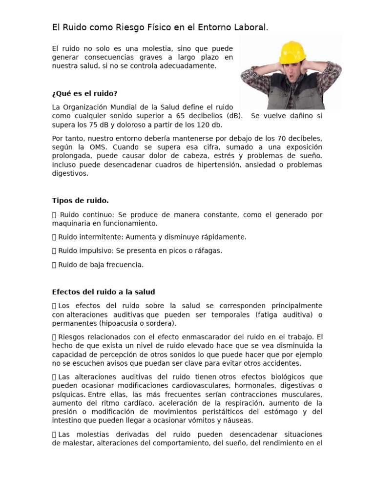 18 Feb_El Ruido Como Riesgo Físico | PDF | ruido | Decibel