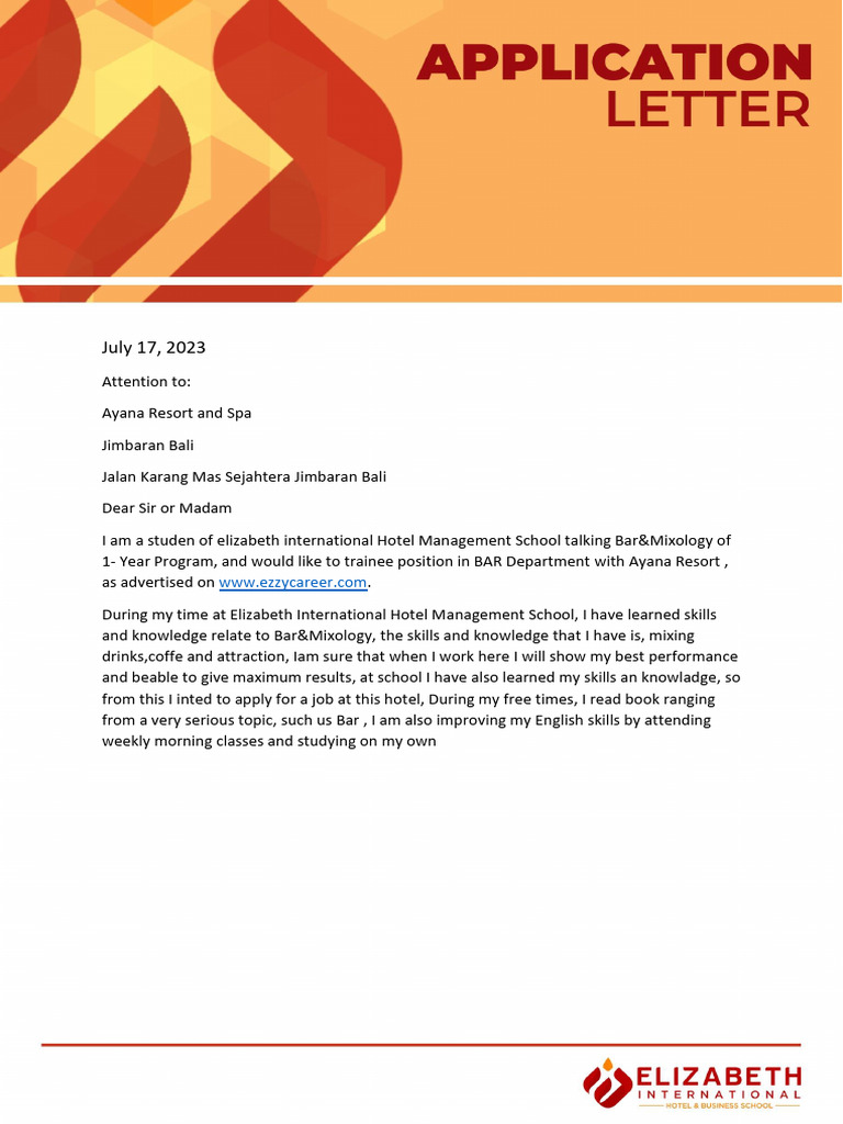 Application Letter 2022 | PDF