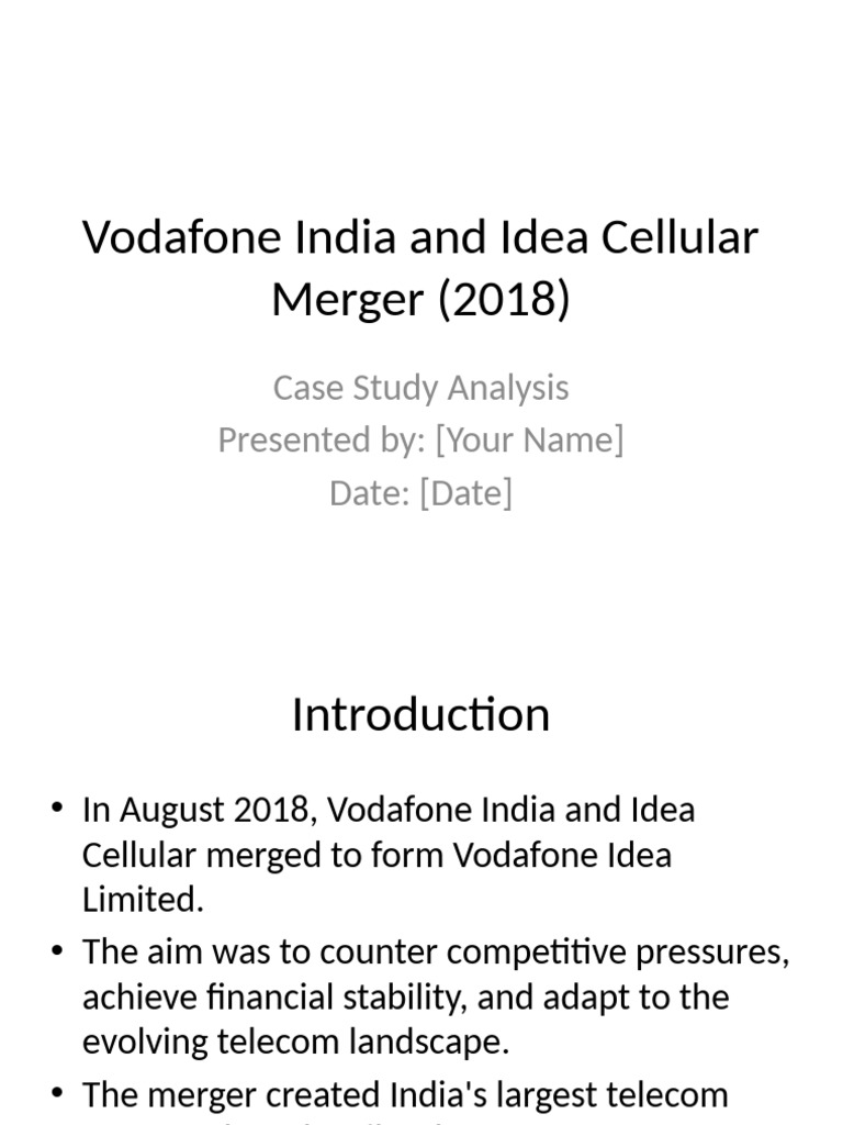 Vodafone Idea Merger Case Study | PDF
