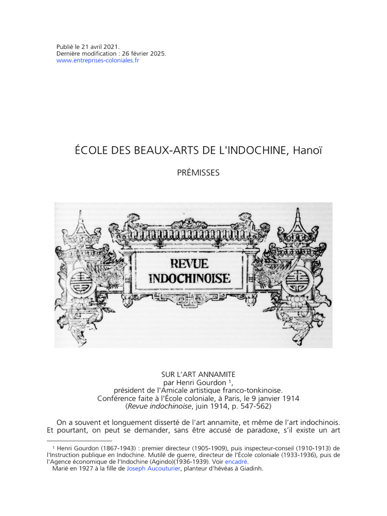 Art annamite : influences et originalité | PDF | Indochine française ...