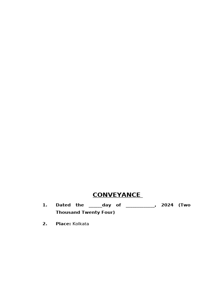 Kolkata Property Conveyance Agreement | PDF | Indemnity | Mortgage Law