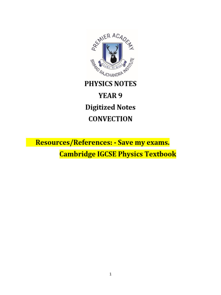 Thermal Convection Notes | PDF | Convection | Water