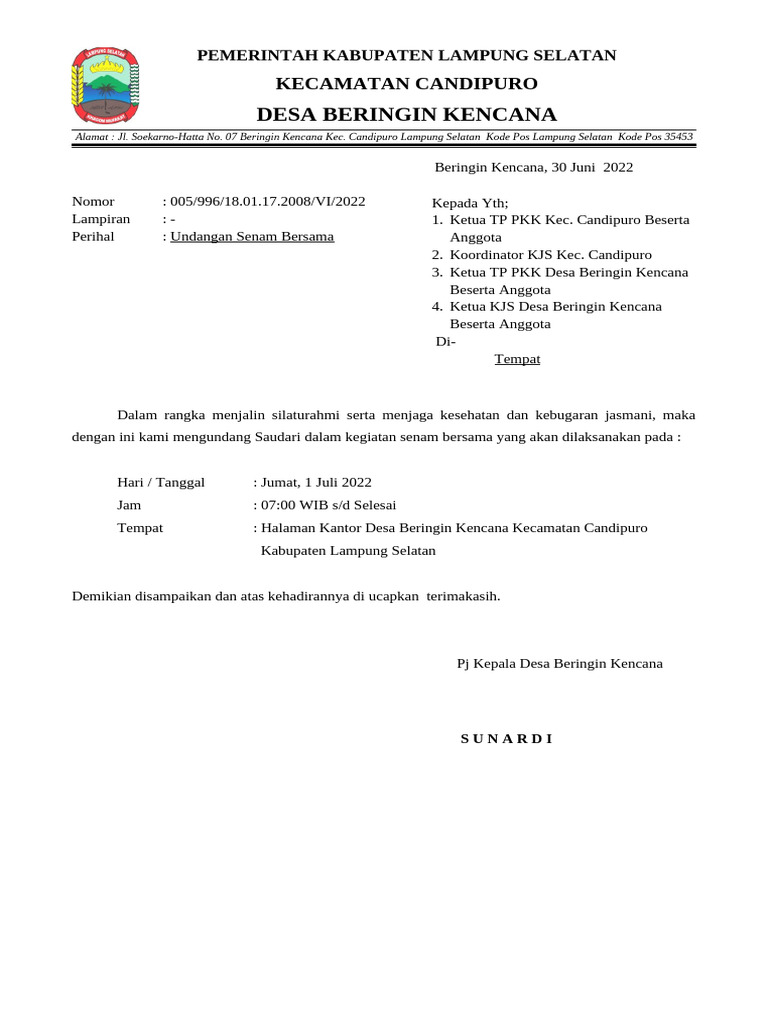 Undangan Senam | PDF