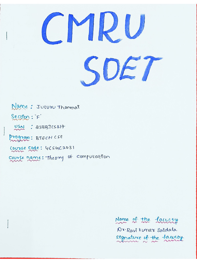 TOC Assignment 1 | PDF