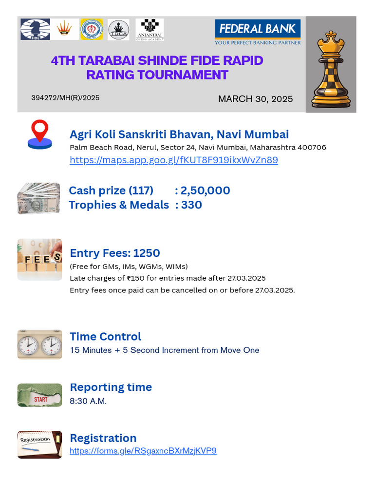 03 - Nerul, Mumbai - Rapid 15 5 - 30 Mar 2025 | PDF | Chess