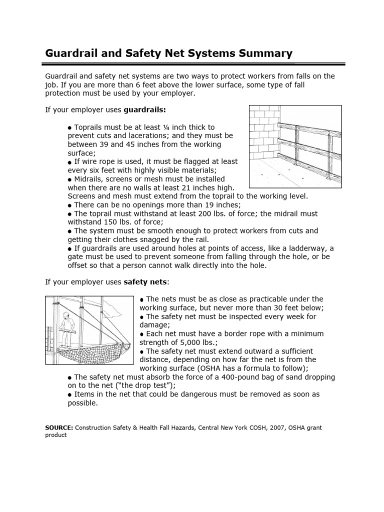 Guardrail Handout - Folleto Sobre Barandas | PDF