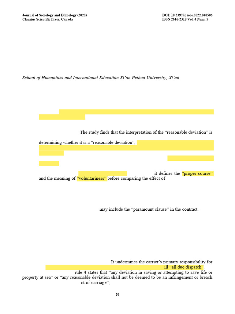 Deviation Rule in Shipping Law Analysis | PDF | Common Law | Civil Law ...