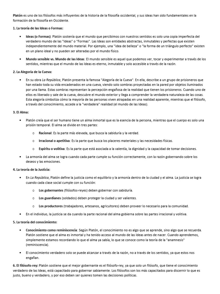 Platón Conceptos | PDF | Platón | Conocimiento