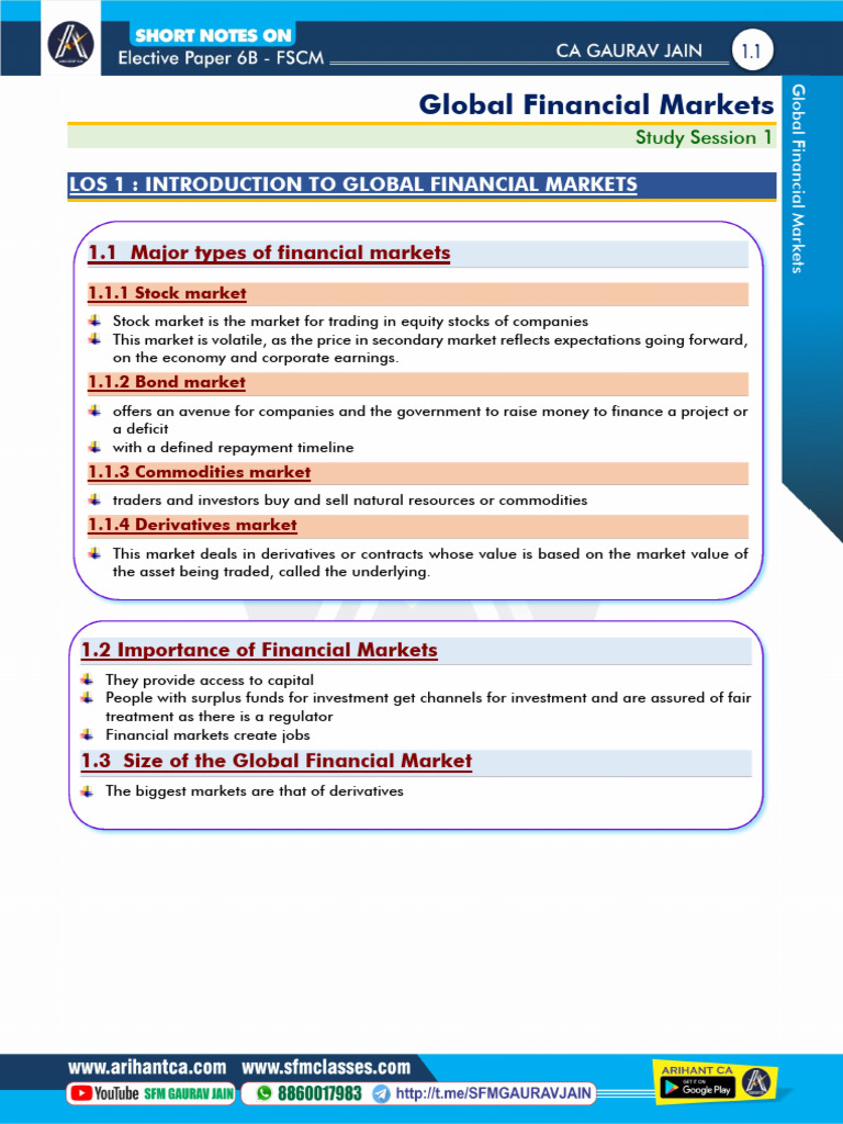 01 Chapter 1 Global Financila Market - (Short Notes) | PDF | Financial ...