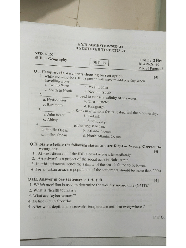 Geography STD 9th | PDF