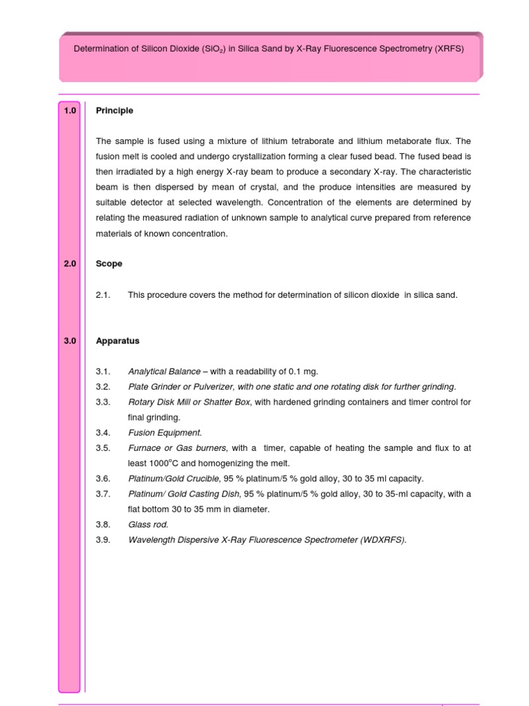 TMM - XRF - Determination of Silicon Dioxide in Silica Sand by X-Ray ...