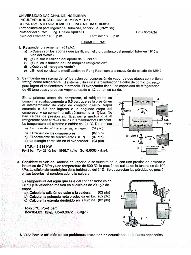 Ex Final Termo I 24-1 | PDF