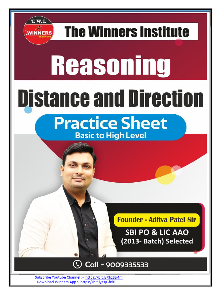 Distance & Direction Practice Sheet | PDF