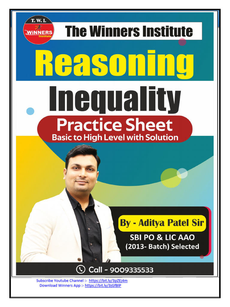 Inequality Practice Sheet | PDF