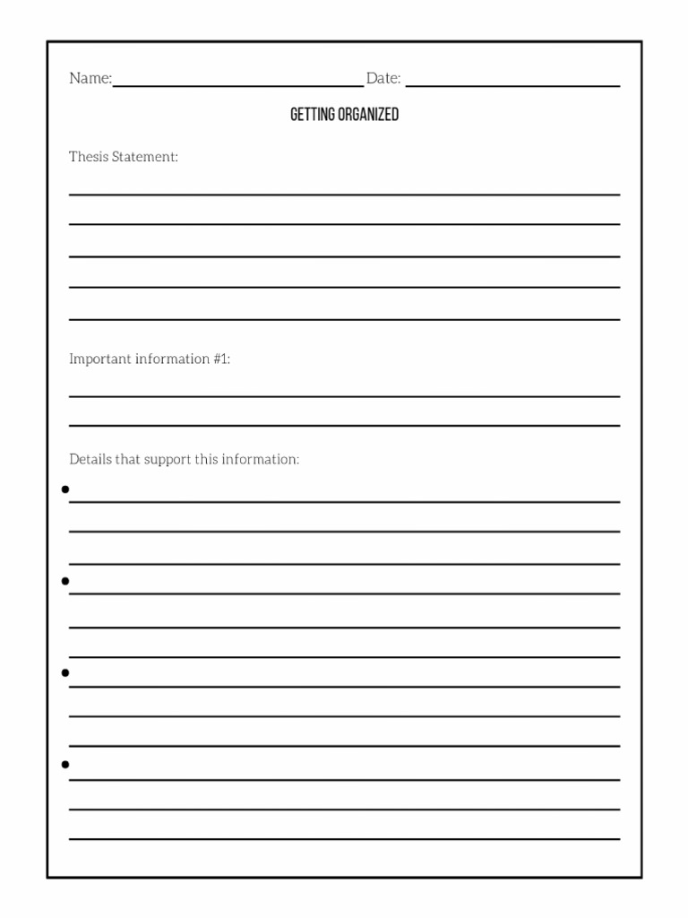 Simple Research Writing Organizational Graphic Organizer | PDF