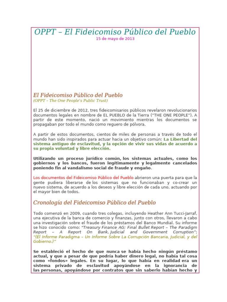 Qué es el OPPT y su ley | PDF | Corporaciones | Deuda