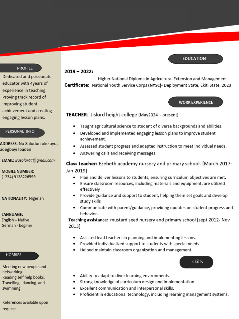 johnson victoria Cv | PDF | Teachers | Lesson Plan