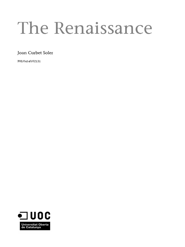 Chaptere 1 - The Renaissance | PDF | Edmund Spenser | William Shakespeare
