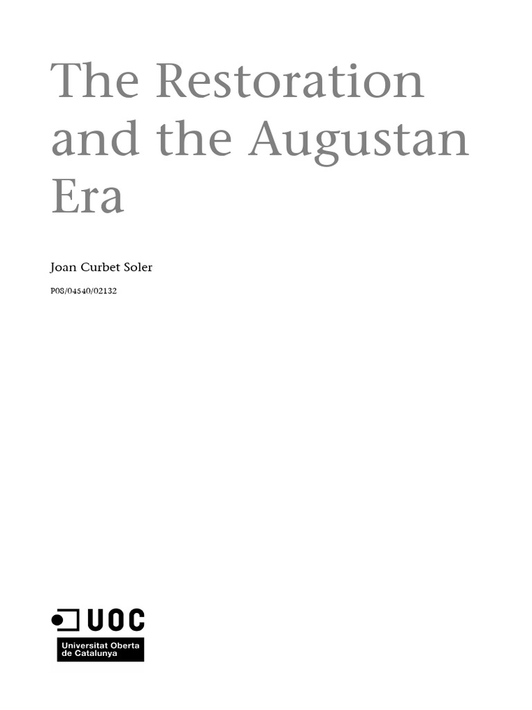 chaptere 2 - The Restoration and the Augustan Era | PDF | John Dryden