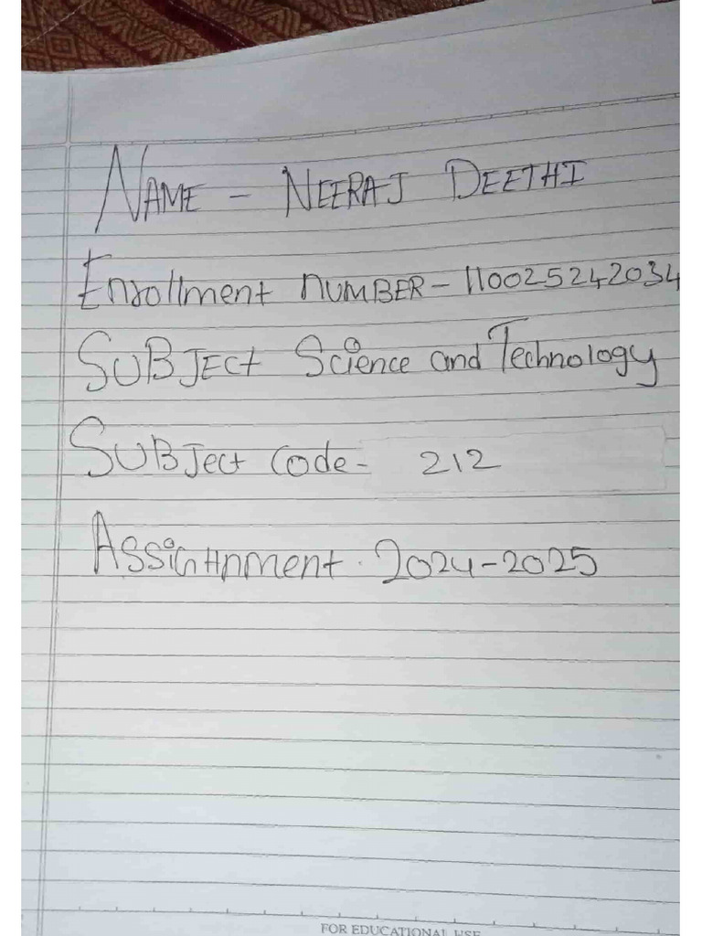 Sciences and Technology - Pdf. Neeraj Deeti | PDF