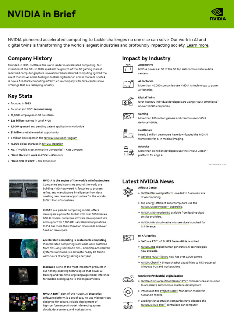 Corporate Nvidia in Brief | PDF | Artificial Intelligence ...