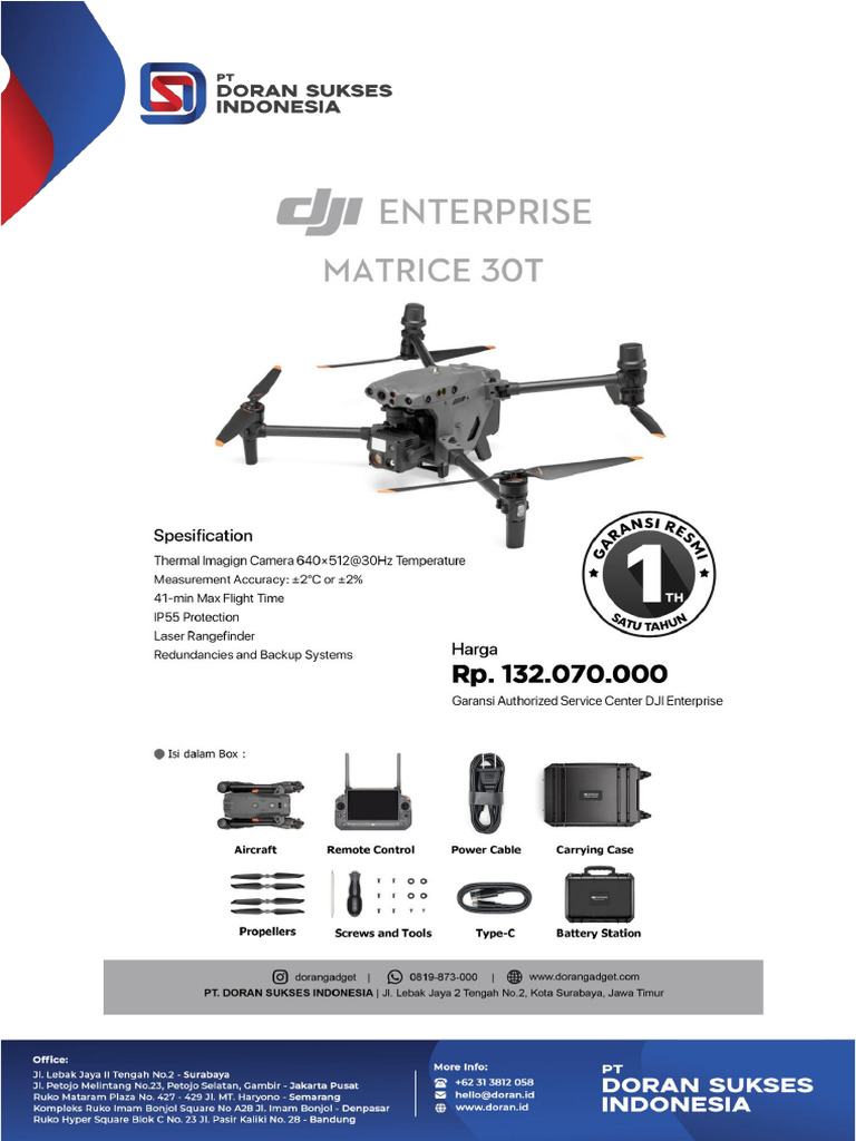 BROSUR DJI M30T Dan Spesifikasi | PDF | Lithium Ion Battery | Battery Charger