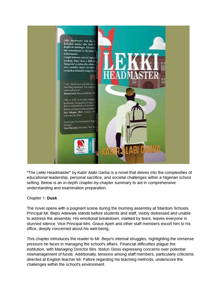 The Lekki Headmaster, Tolly's Test Editi | PDF | Leadership | Narrative