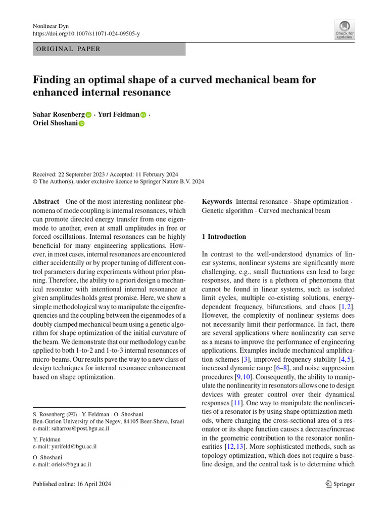 s11071-024-09505-y | PDF | Resonance | Normal Mode