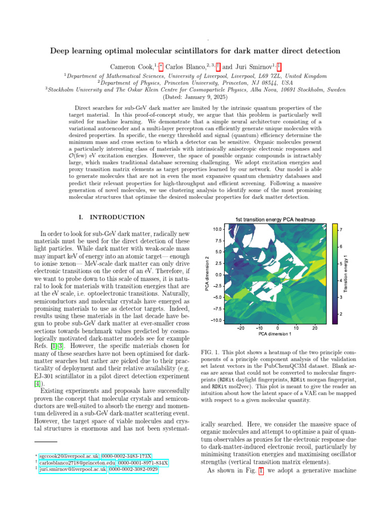 Deep Learning Optimal Molecular Scintillators For Dark Matter Direct ...