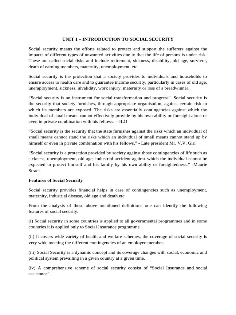 Understanding Social Security Basics | PDF | International Labour ...