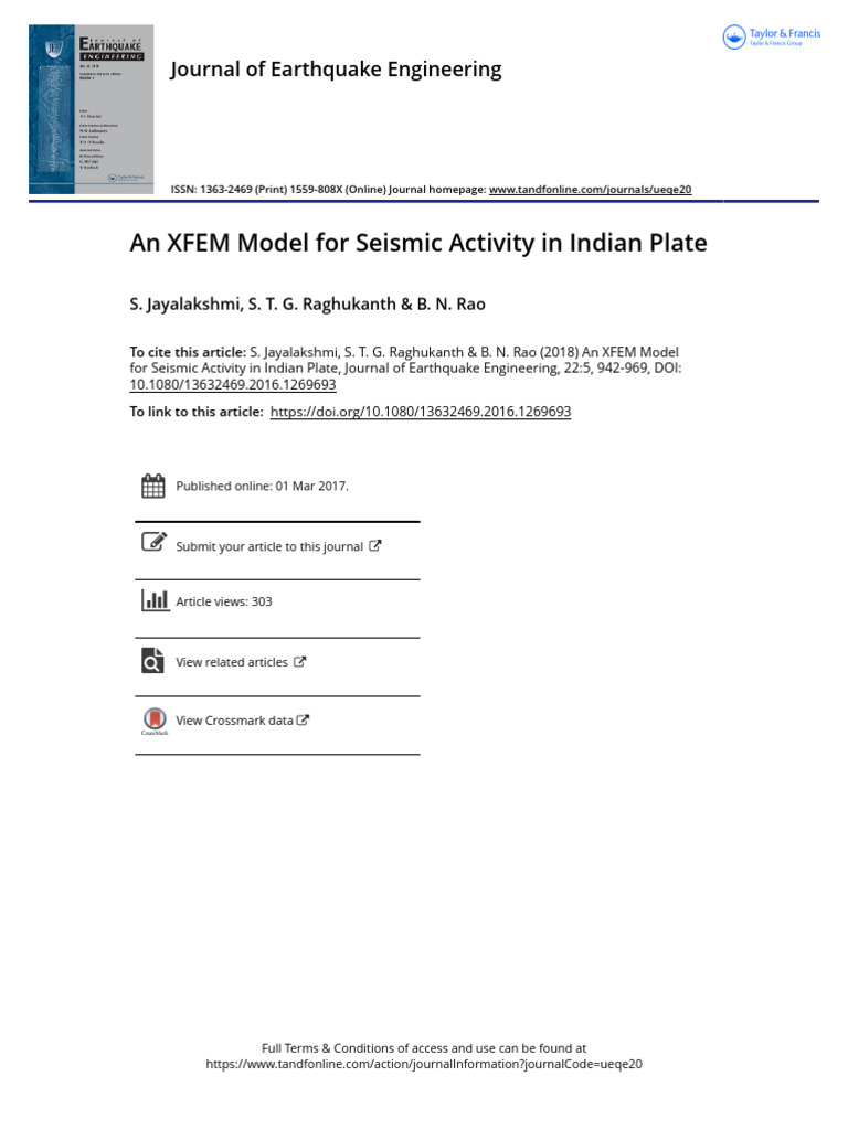 XFEM Model for Indian Seismic Activity | PDF | Plate Tectonics ...