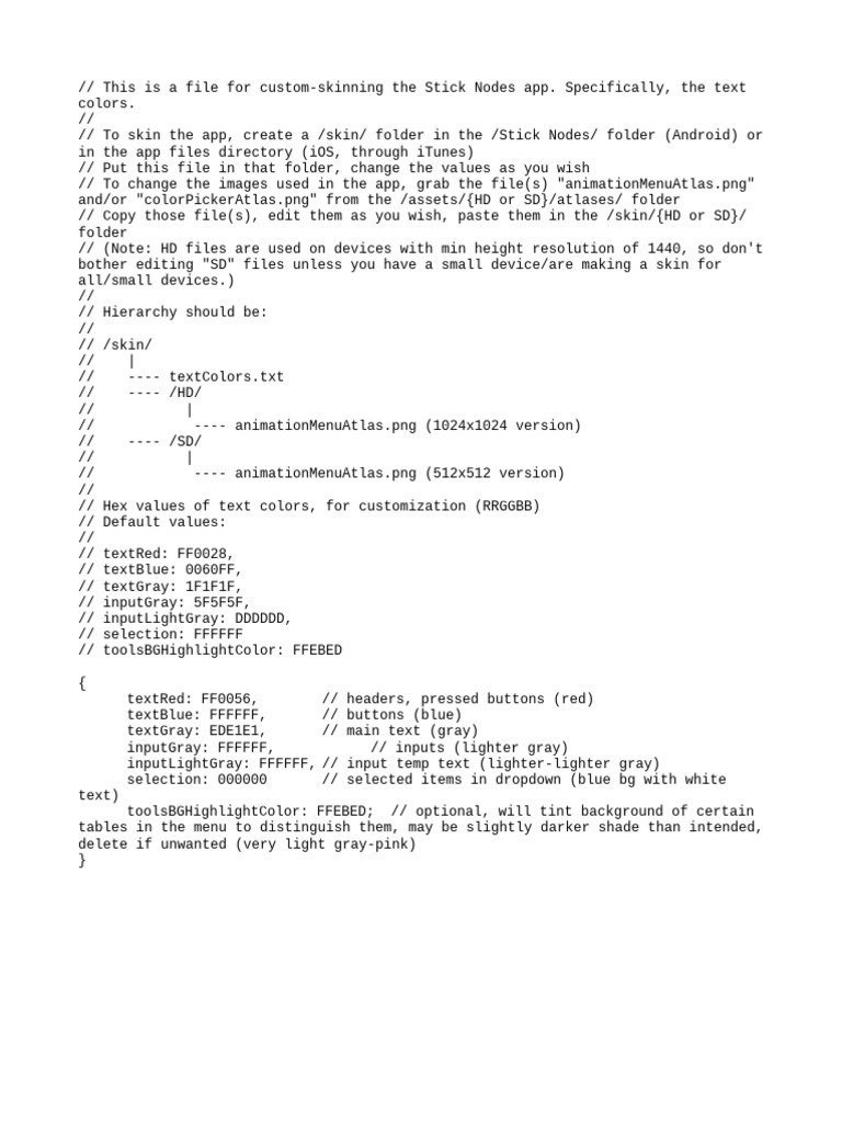 Custom Skinning Guide for Stick Nodes | PDF